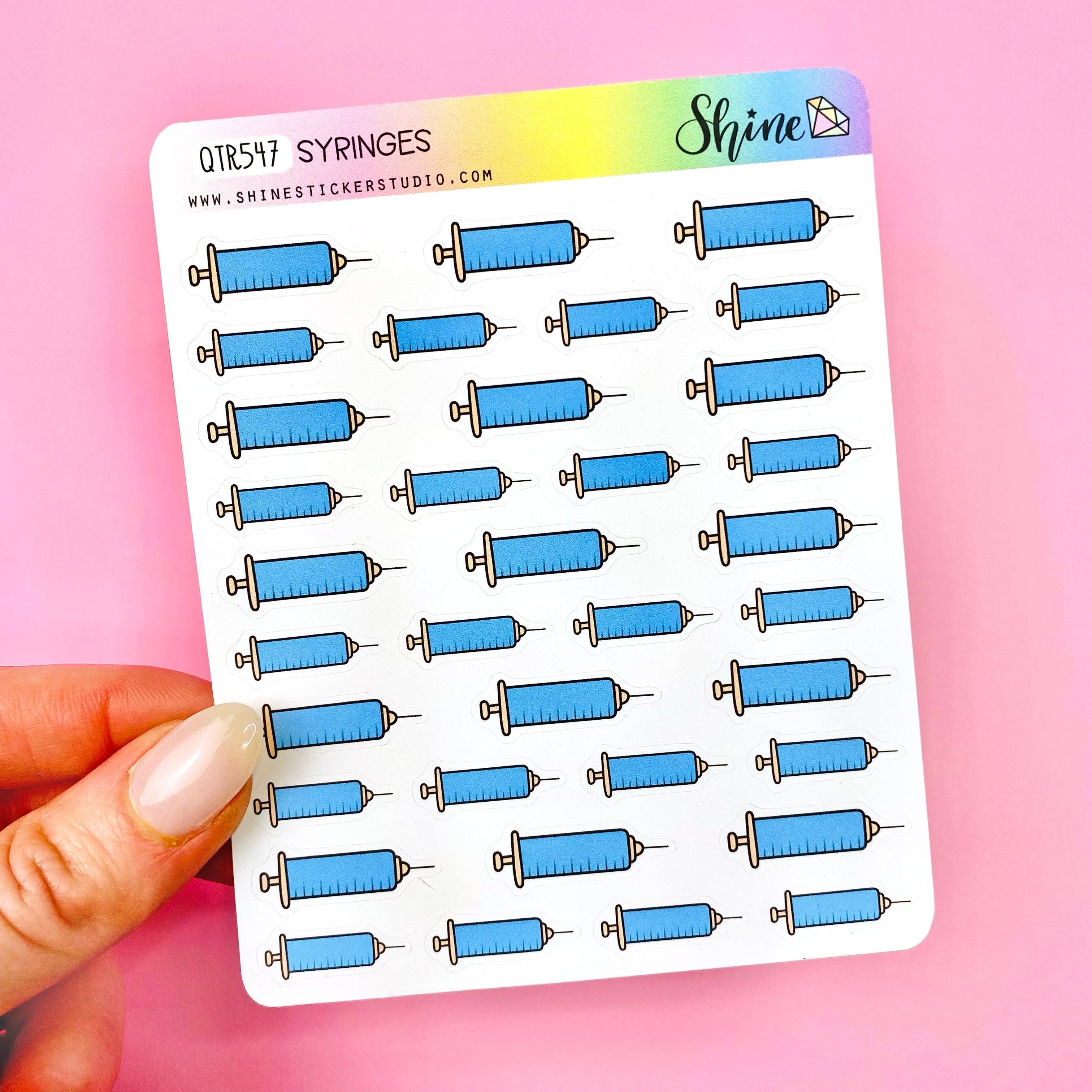 Syringe Deco Stickers – Shine Sticker Studio