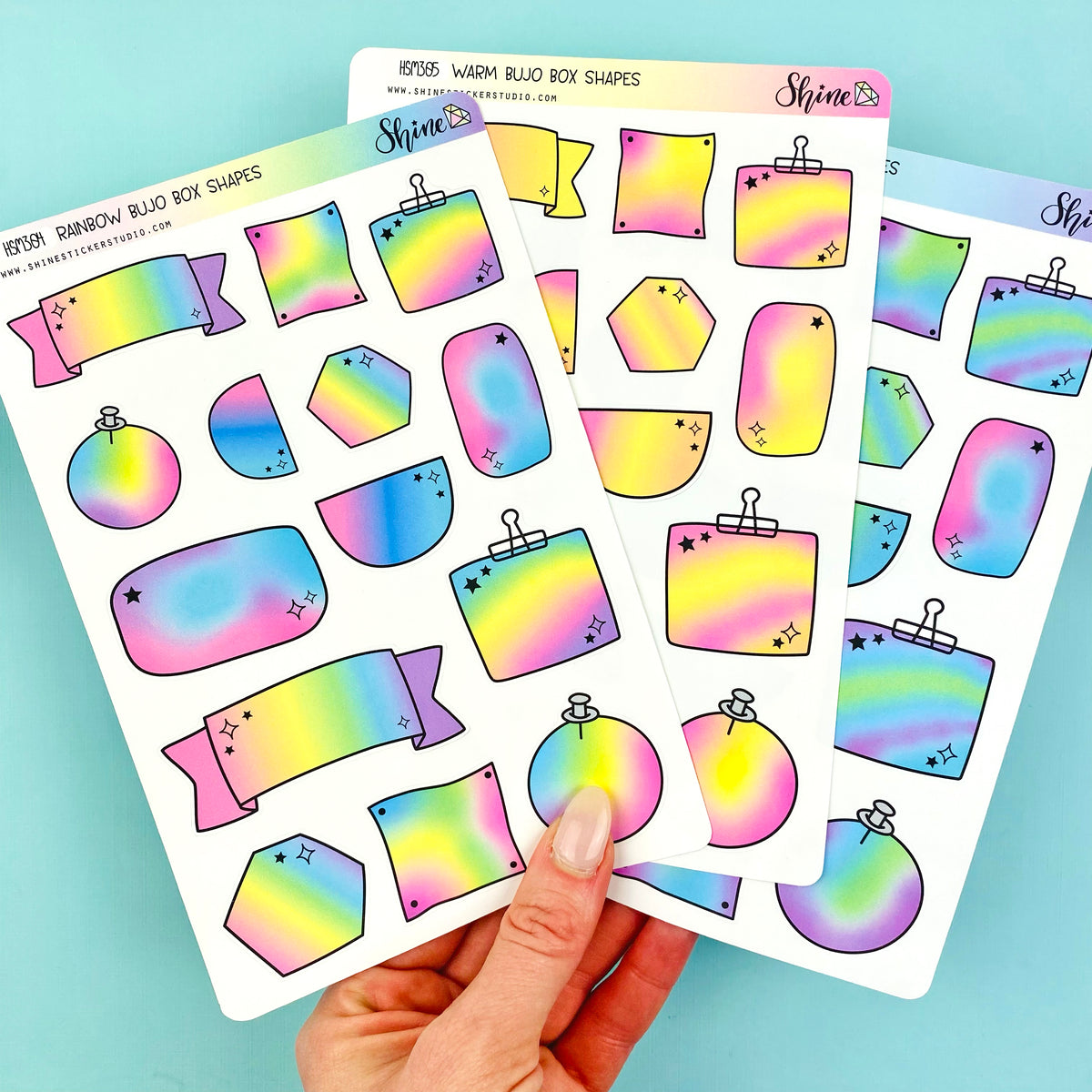 Colorful Bujo Box Shapes – Shine Sticker Studio