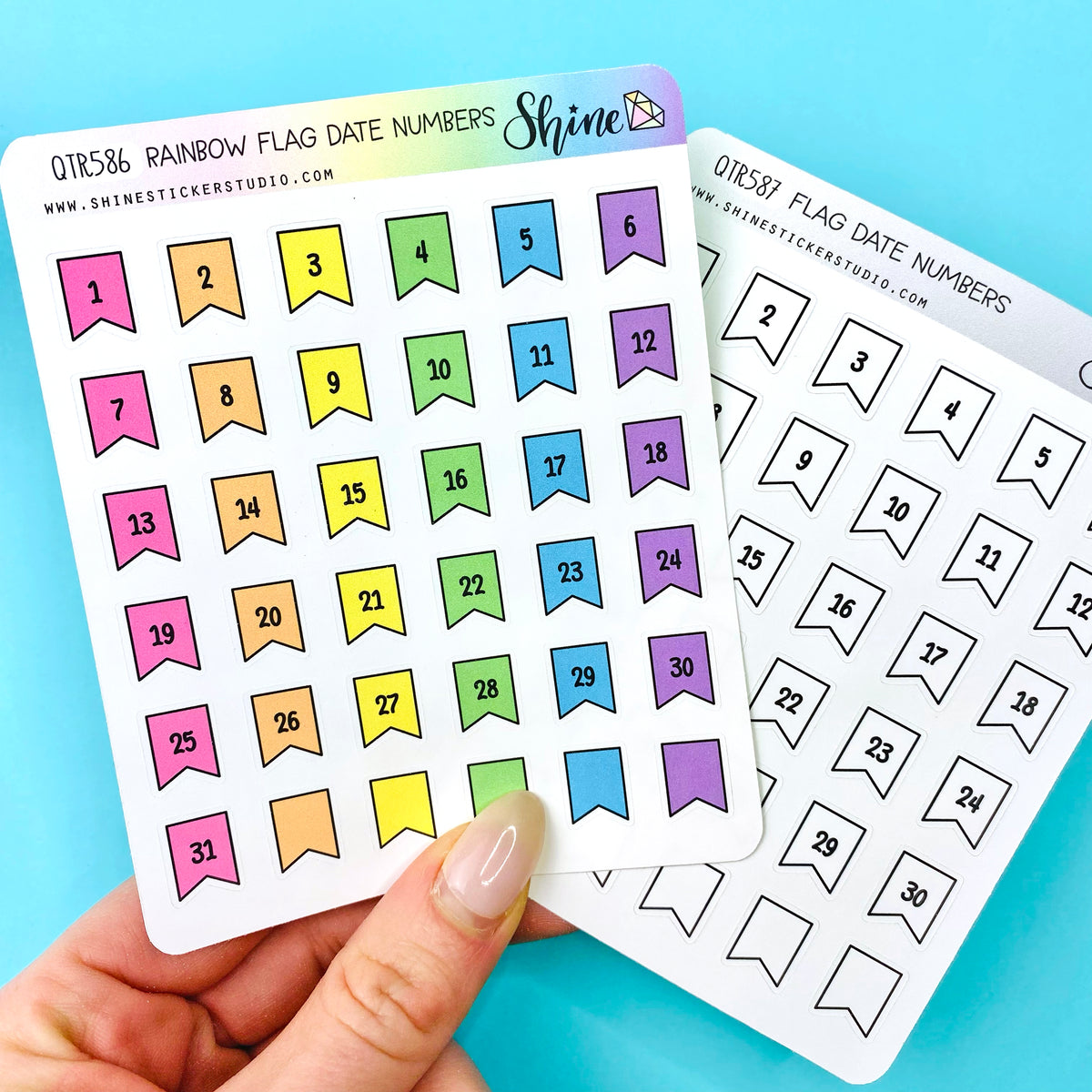Flag Date Number Stickers – Shine Sticker Studio