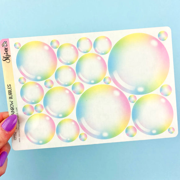 Clear Rainbow Bubbles Stickers