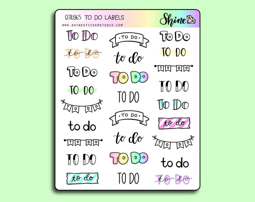 To Do Labels Bujo Stickers – Shine Sticker Studio