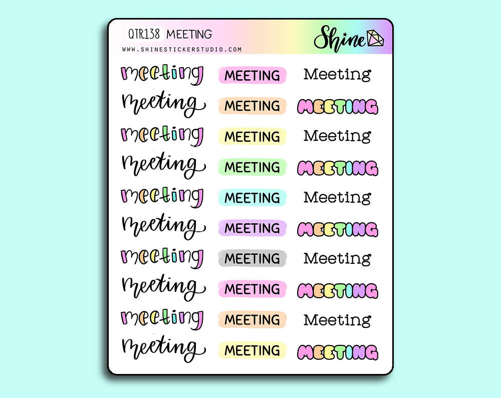 Meeting Stickers – Shine Sticker Studio