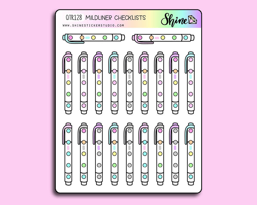 Mildliner Checklist Stickers – Shine Sticker Studio