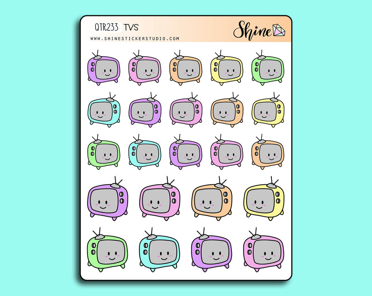 Cute TV Stickers – Shine Sticker Studio