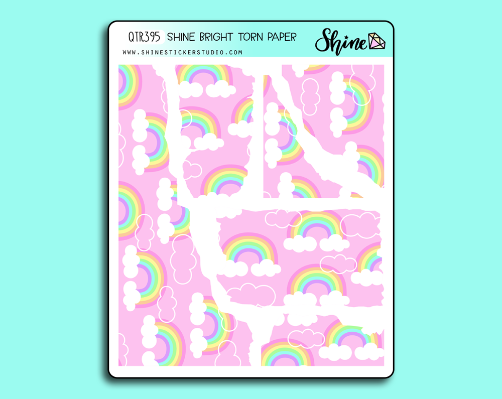 Shine Bright Torn Paper Stickers – Shine Sticker Studio