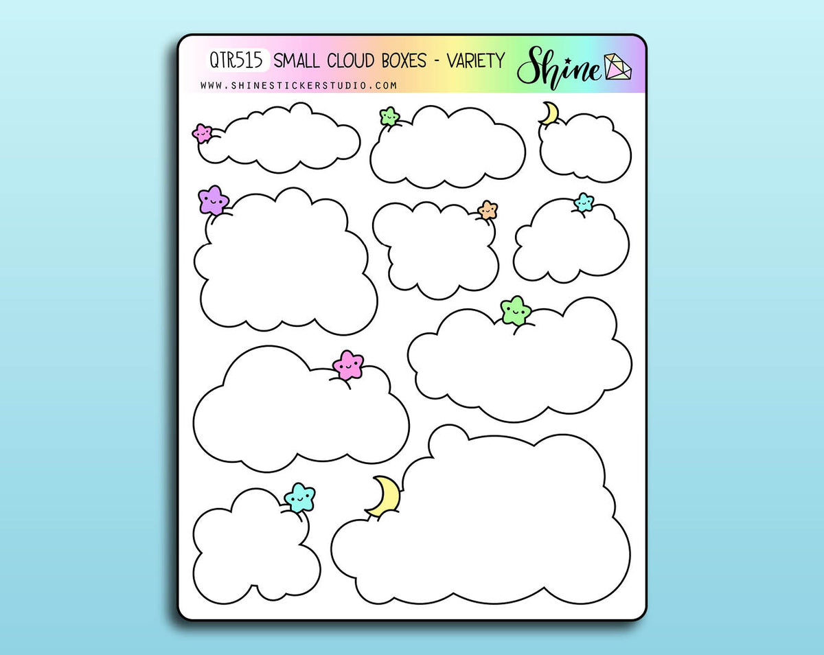 Small Cloud Boxes Variety – Shine Sticker Studio