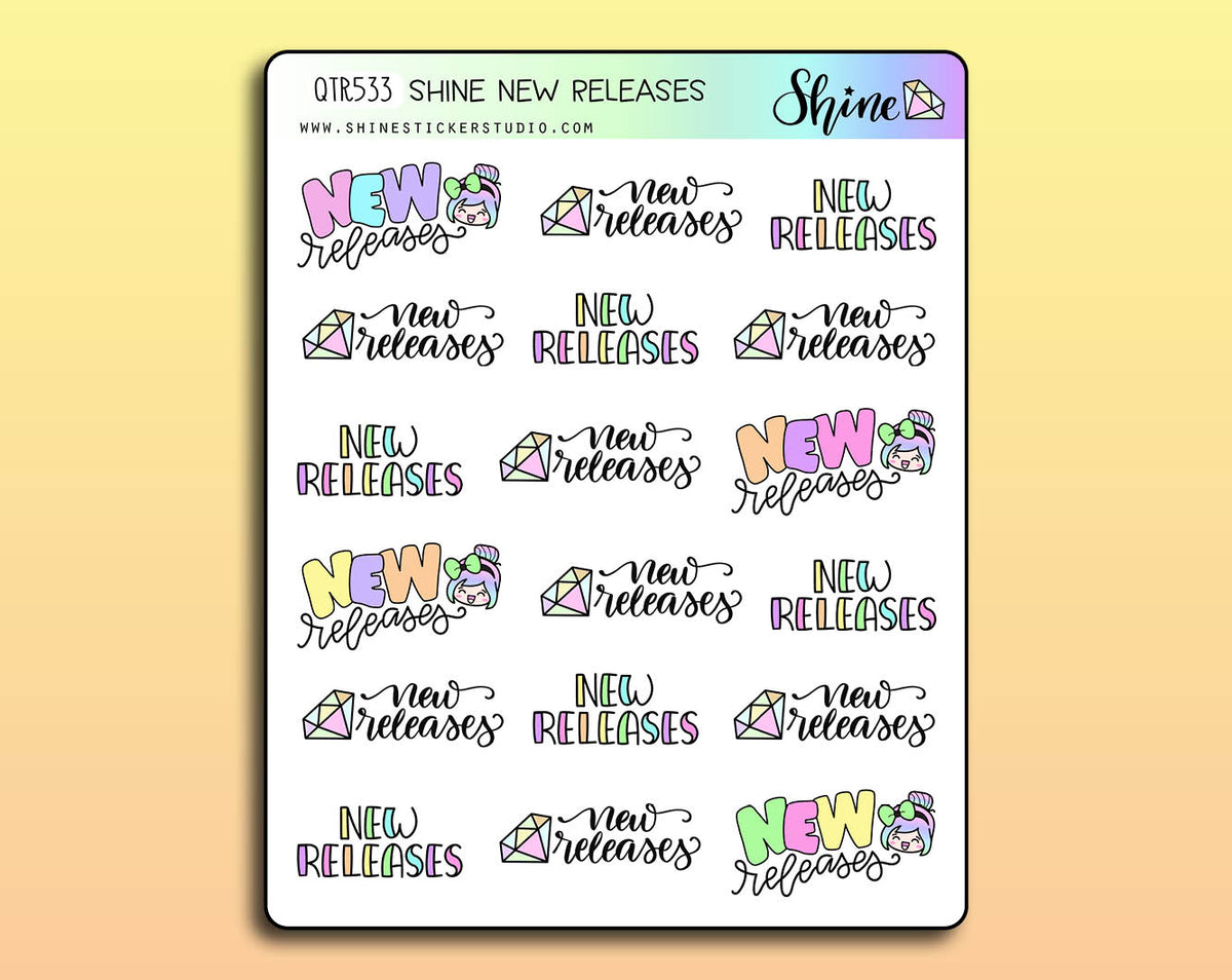 Shine New Releases Stickers – Shine Sticker Studio