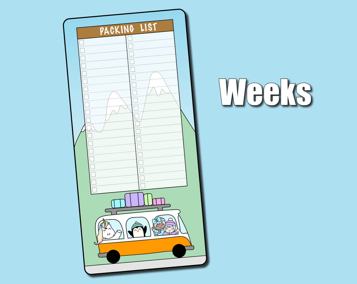 CLEARANCE Winter Vacation Packing List Jumbo Sticker – Shine Sticker Studio