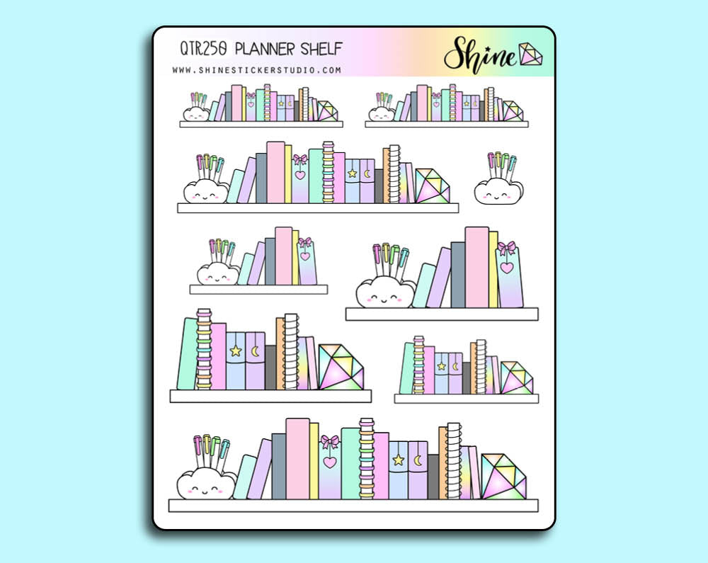 Planner Shelf Stickers – Shine Sticker Studio